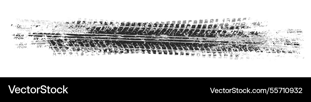 Grunge tire tracks with mud splatters dirty wheel Vector Image