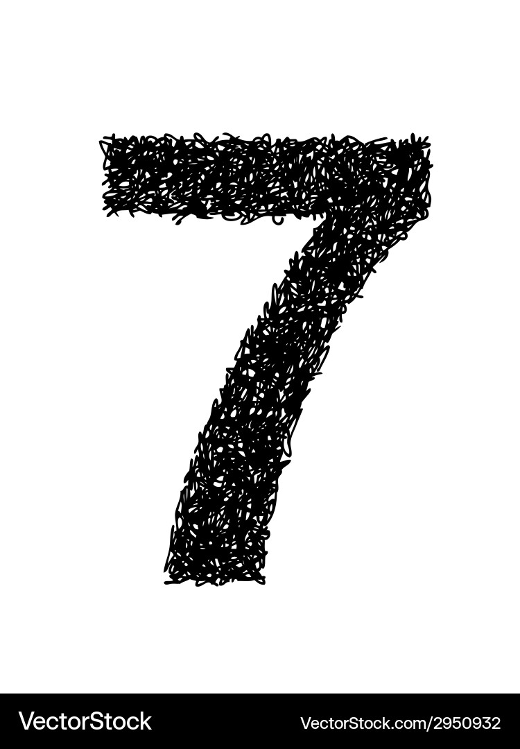 Handwritten Alphabet 7 Royalty Free Vector Image