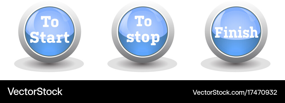 Icon startstop and finish button isolated Vector Image