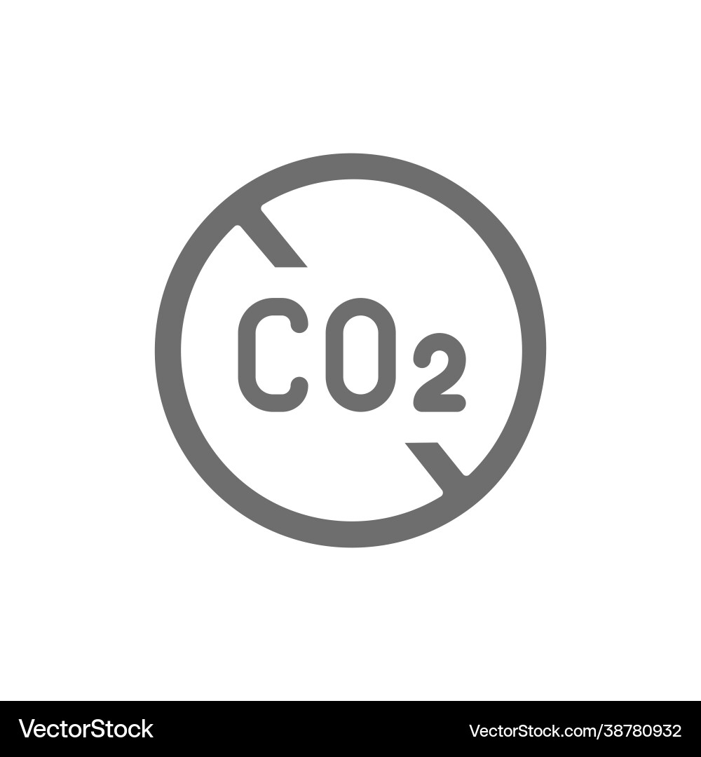No carbon emissions co2 sign gray icon Royalty Free Vector