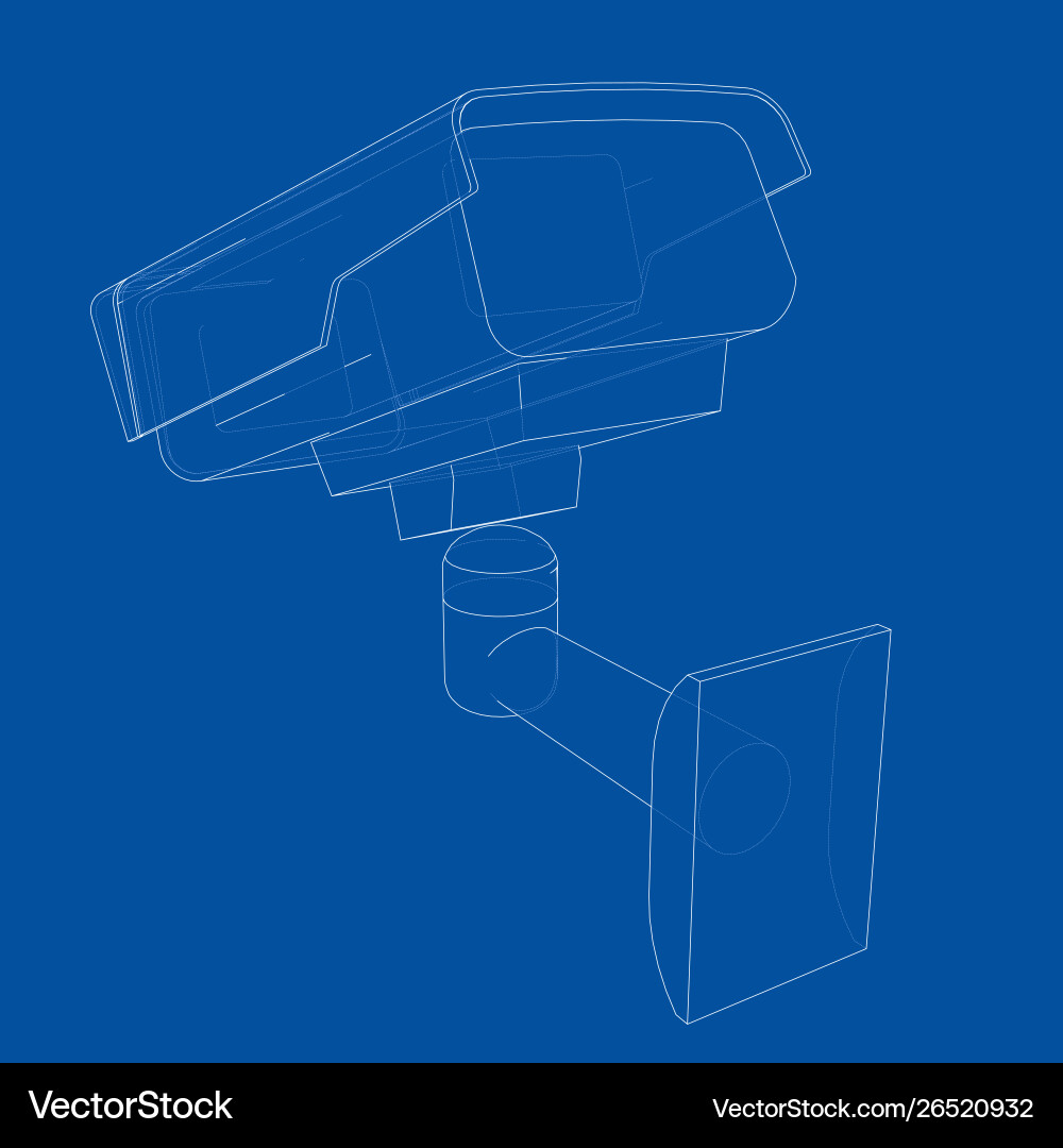 Outline cctv camera security Royalty Free Vector Image