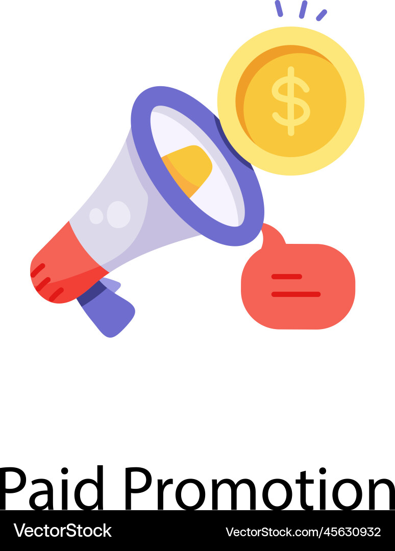Paid promotion Royalty Free Vector Image - VectorStock