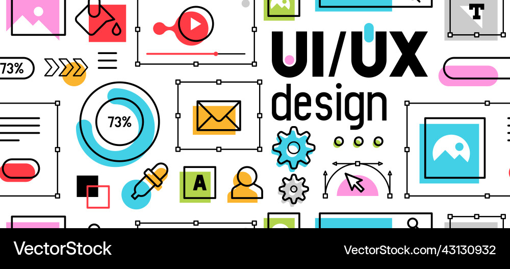 Seamless pattern with ui-ux development design Vector Image