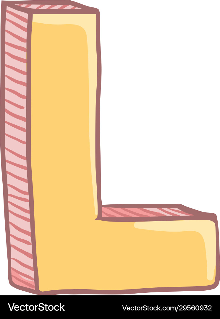 Letter L Cartoon Premium Vector | English Letters L Alphabet Font With