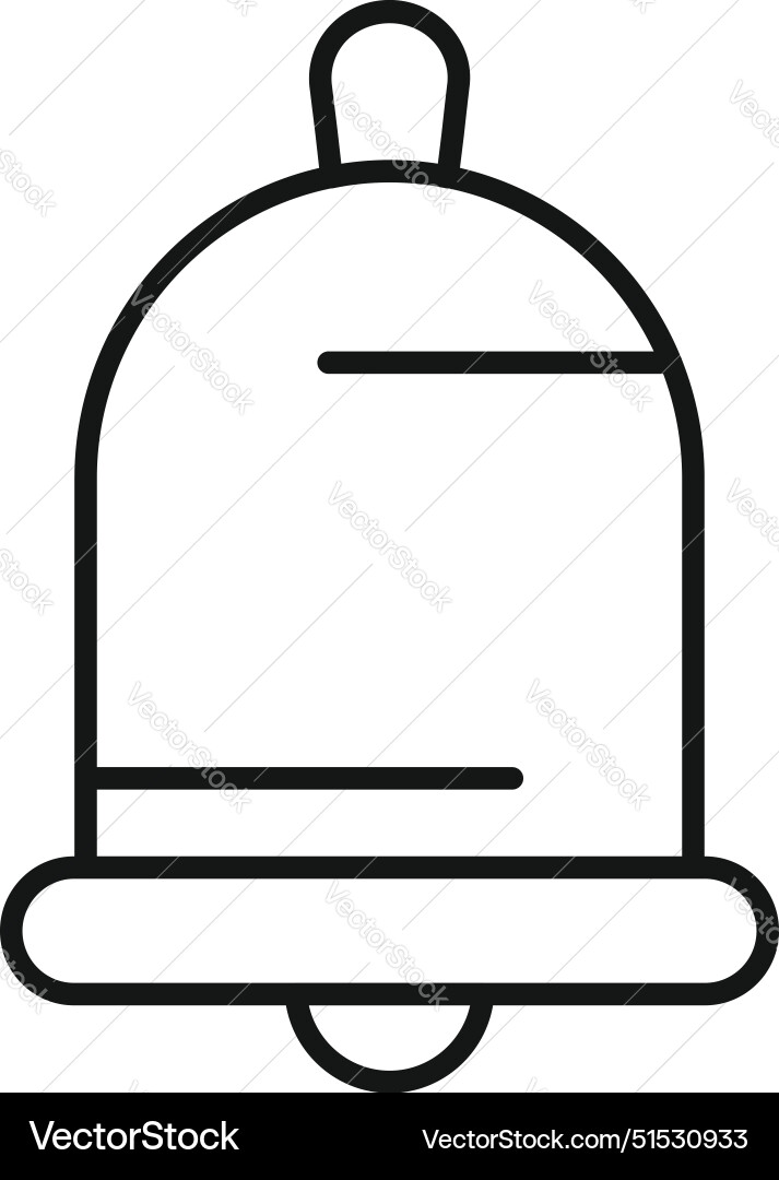 Black outline of a bell ringing icon Royalty Free Vector