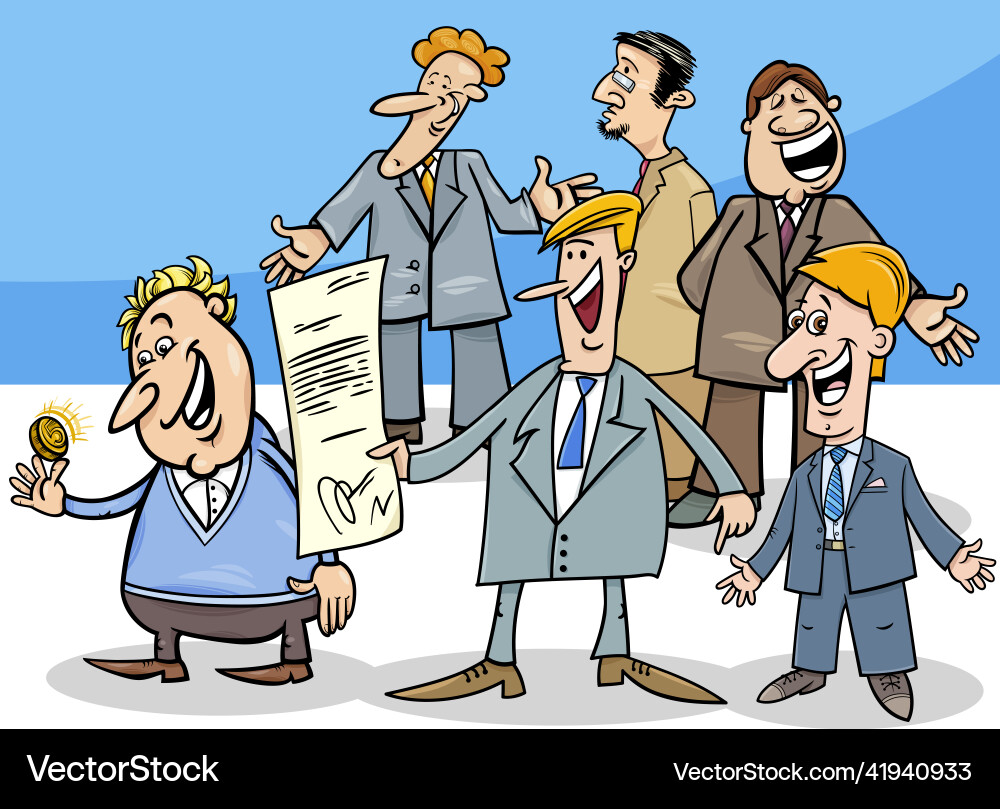 Cartoon businessmen and managers comic characters Vector Image