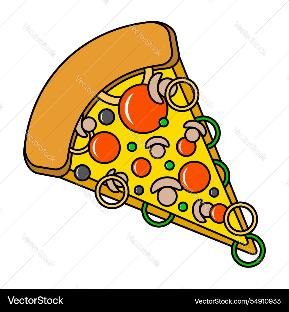 Cartoon slice of pizza Royalty Free Vector Image