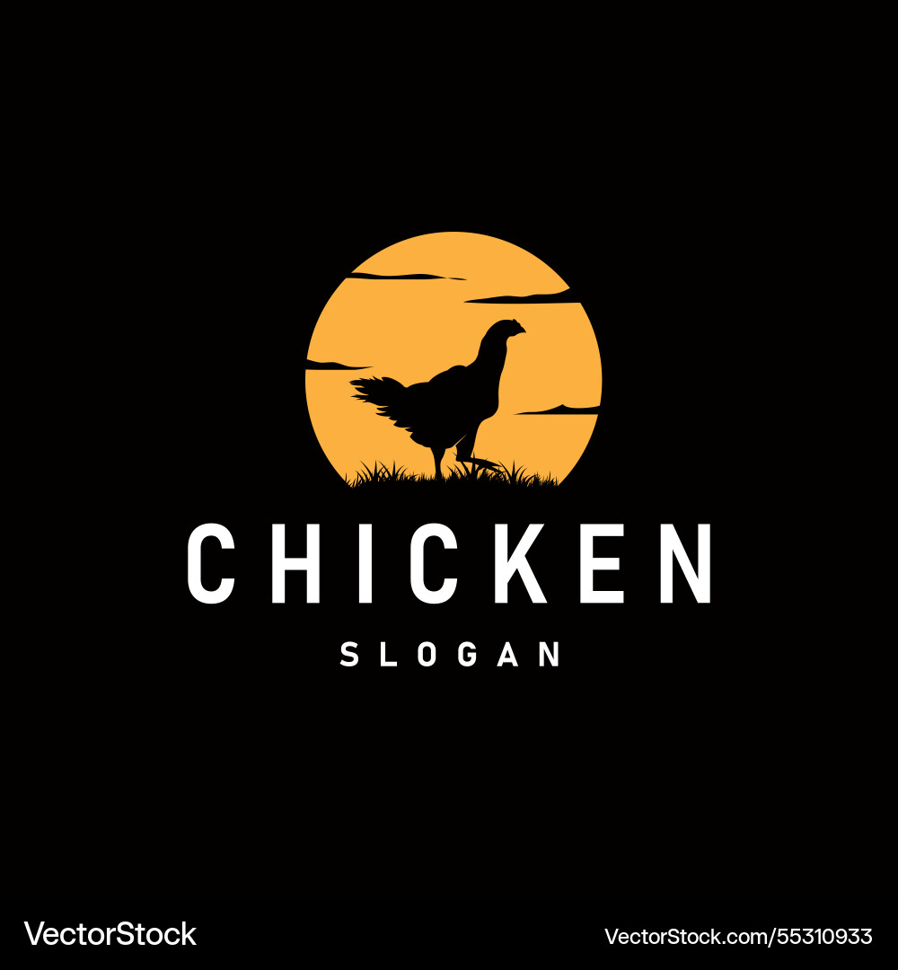 Chicken logo for roast chicken restaurant farm Vector Image