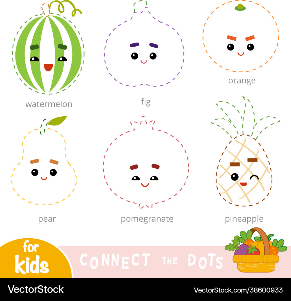 Connect dots game for children set cartoon Vector Image