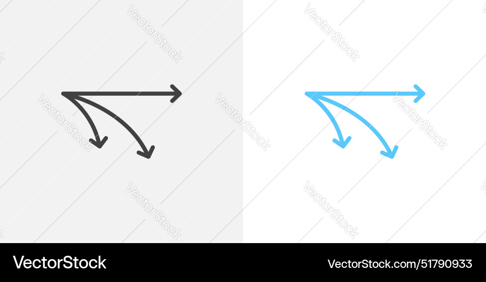Diagram sankey line icon set Royalty Free Vector Image