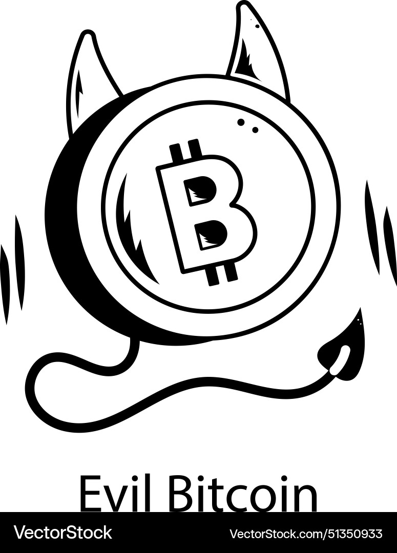 Evil bitcoin Royalty Free Vector Image - VectorStock