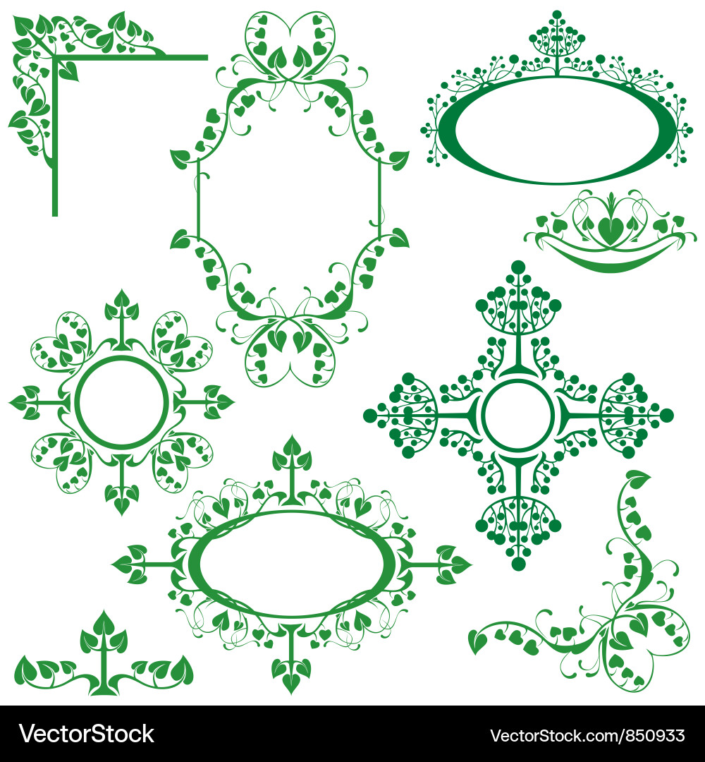 Floral Corner Elements - Ornate Shapes Royalty Free Vector