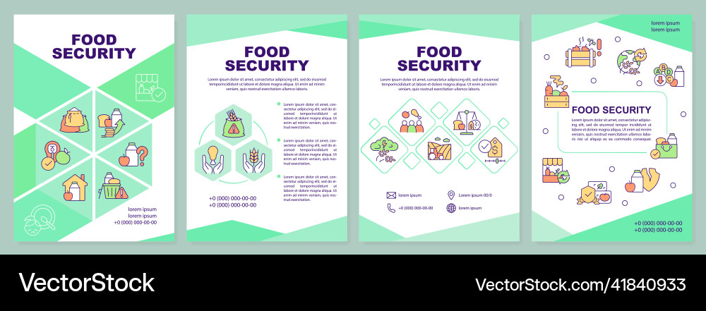Food security brochure template Royalty Free Vector Image