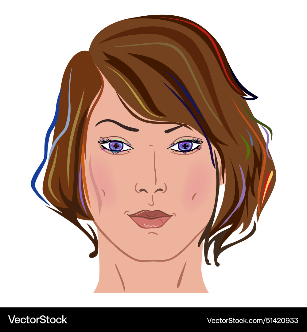 Front view girl face isolated on white background Vector Image