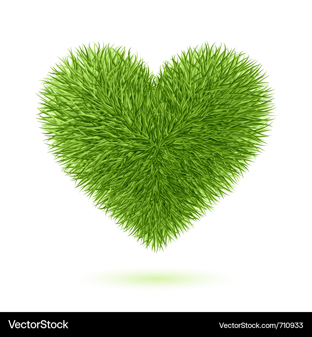 Green Heart Meadow Symbol Royalty Free Vector Image