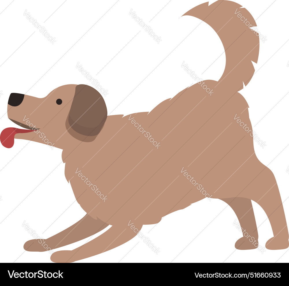 Happy dog stretching its body and wagging tail Vector Image