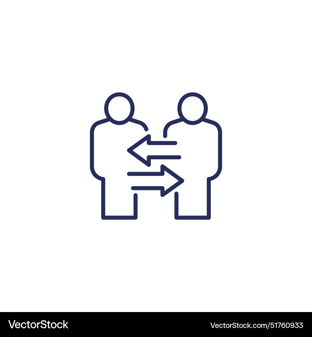Interpersonal relationship line icon on white Vector Image