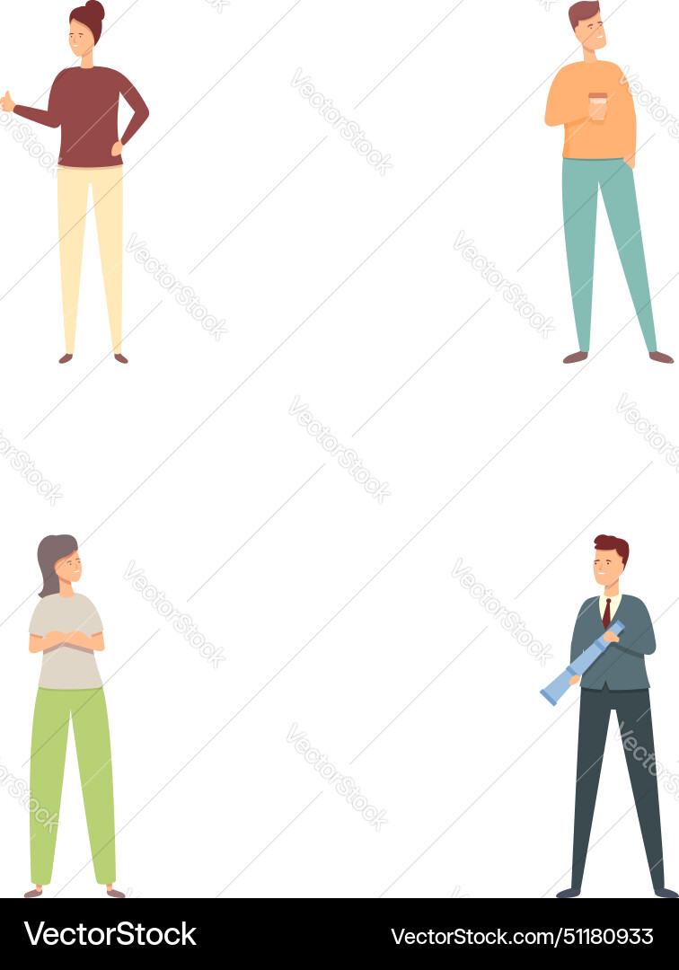 Overcoming difficulty icons set cartoon Royalty Free Vector