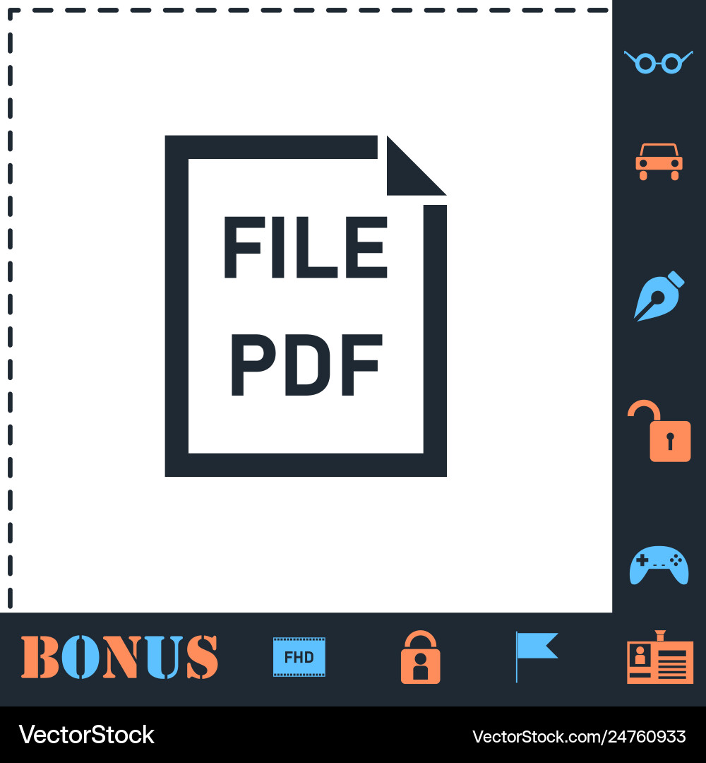 Pdf file icon flat Royalty Free Vector Image - VectorStock