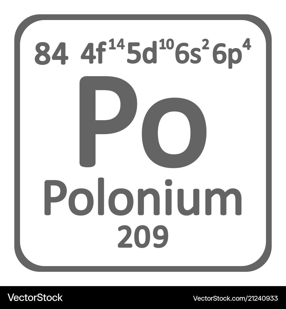 Periodic table element polonium icon Royalty Free Vector