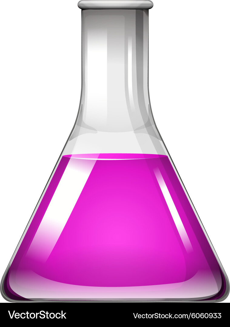 Science beaker on white Royalty Free Vector Image