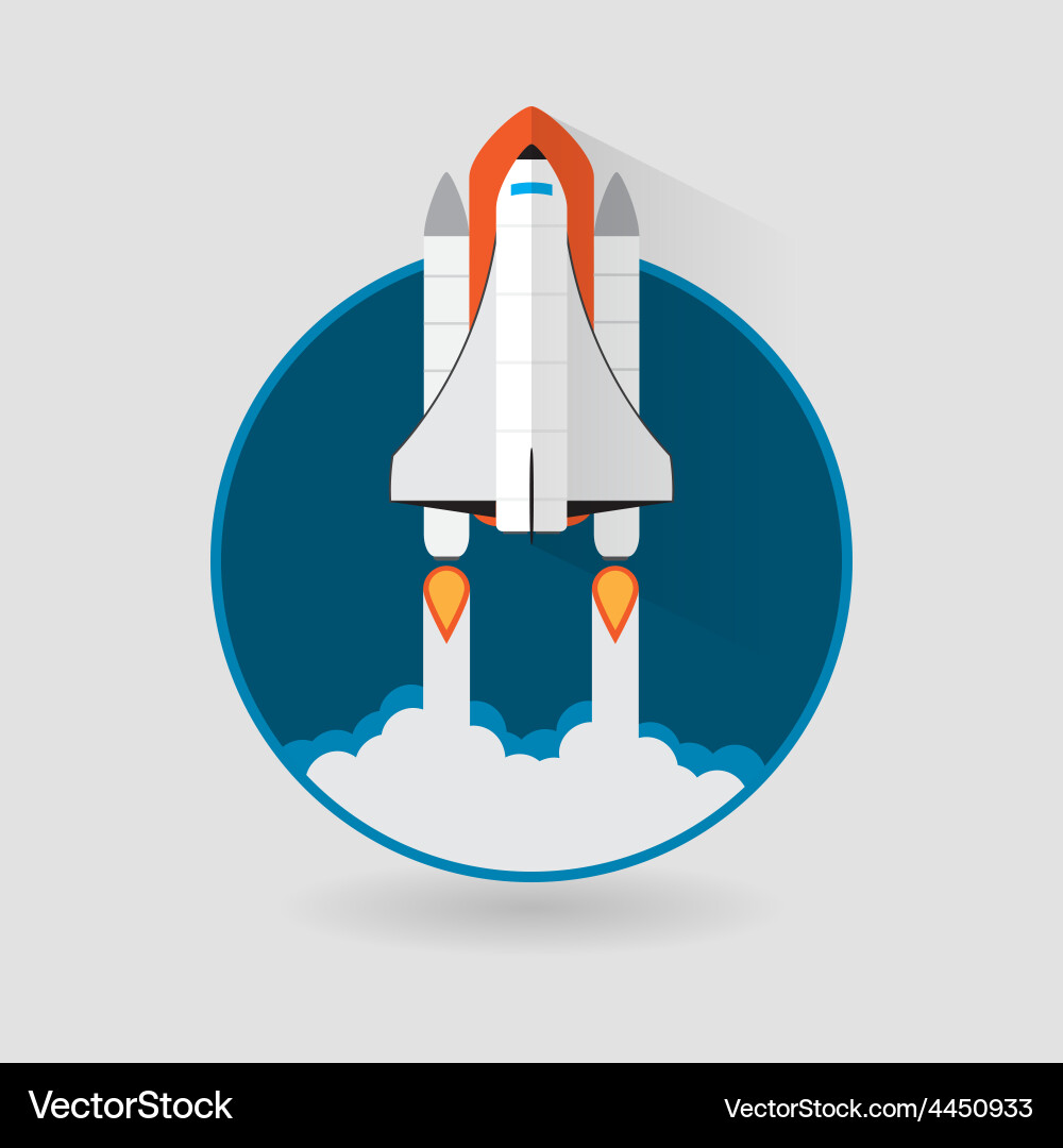Space shuttle launch Royalty Free Vector Image
