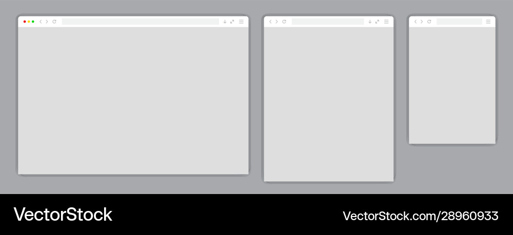 Web browser window white template Royalty Free Vector Image