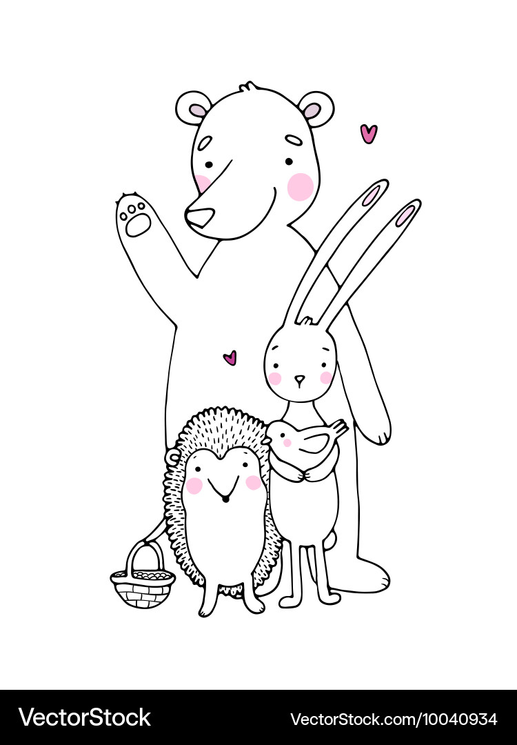 Adorable Animals Group Royalty Free Vector Image