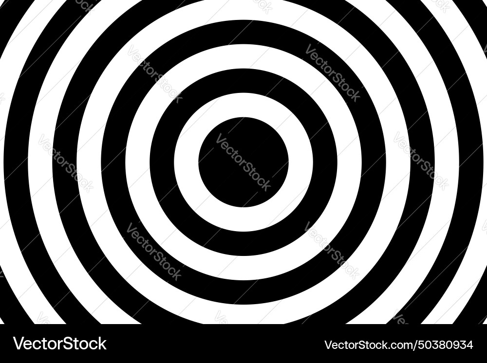 Black and white concentric circles background Vector Image