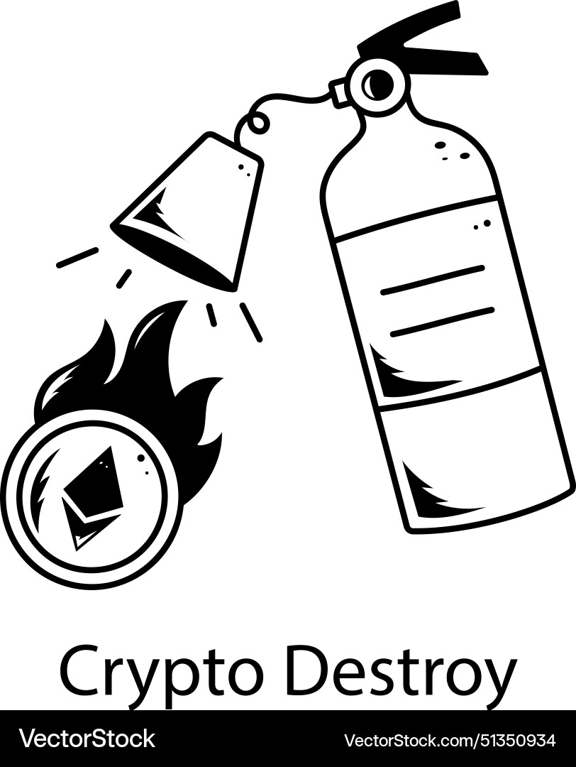 Crypto destroy Royalty Free Vector Image - VectorStock