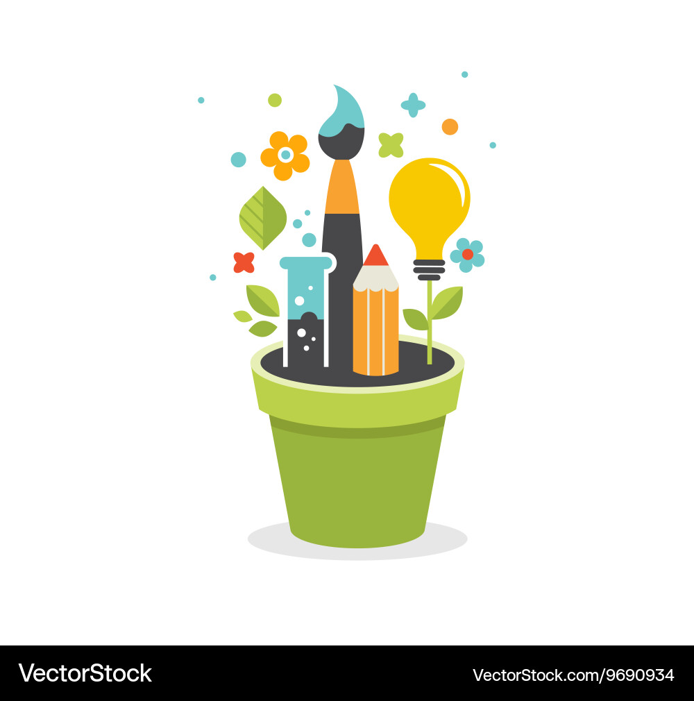 Growing idea - education creativity and science Vector Image