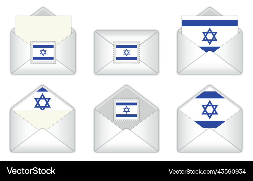 Israel flag in the envelope Royalty Free Vector Image