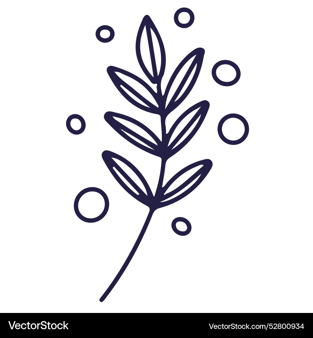 Line of fantasy leaf Royalty Free Vector Image