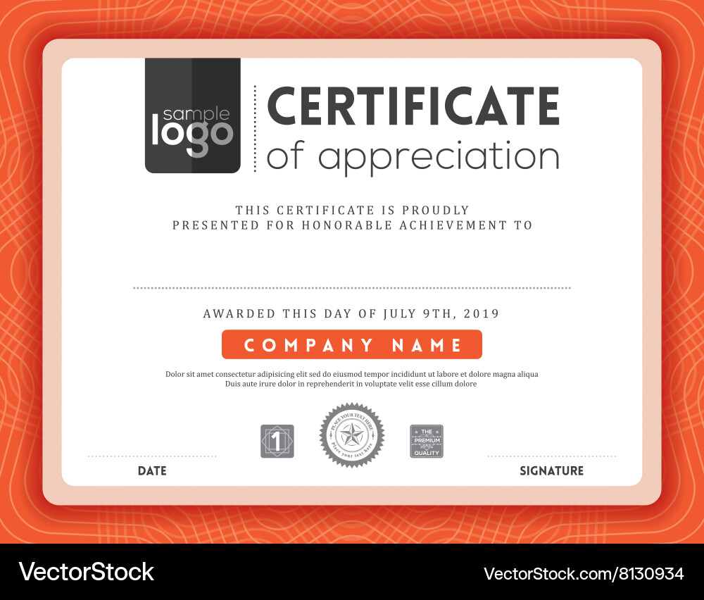 Modern certificate background frame template Vector Image