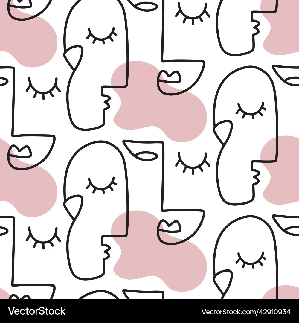 Menschen eine Linie Zeichnung Frauen Gesichter Muster