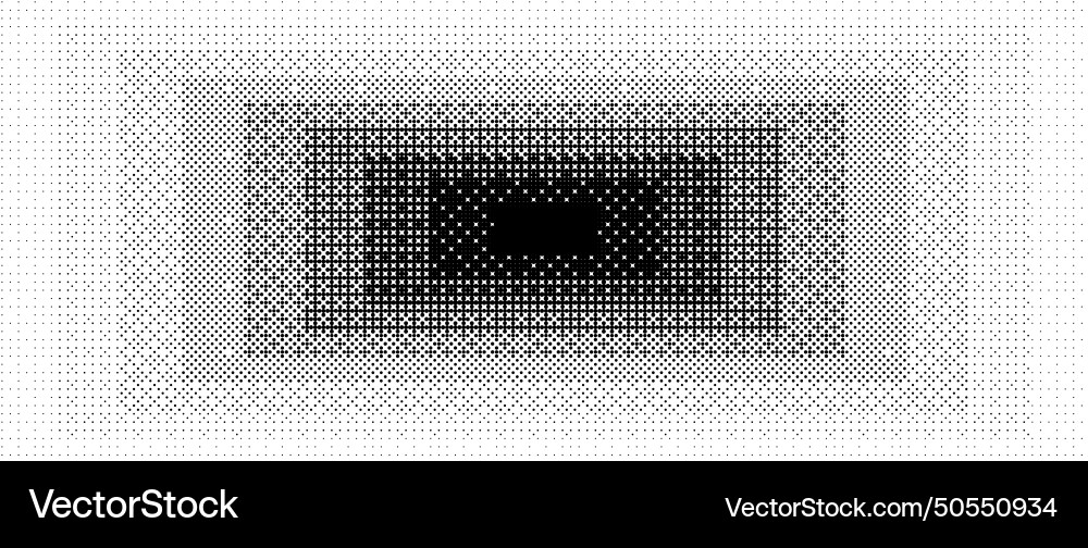 Pixelated gradient rectangle frame black dithered Vector Image