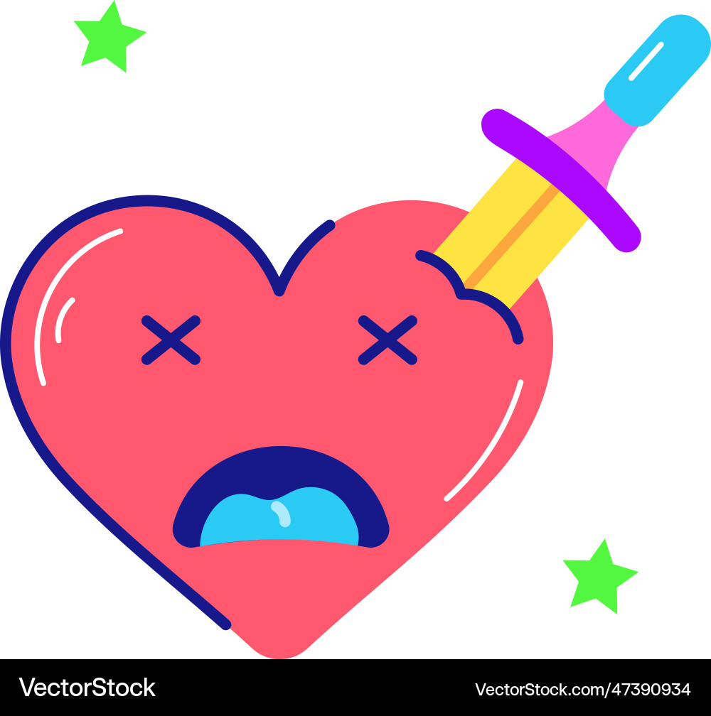 Stab heart Royalty Free Vector Image - VectorStock