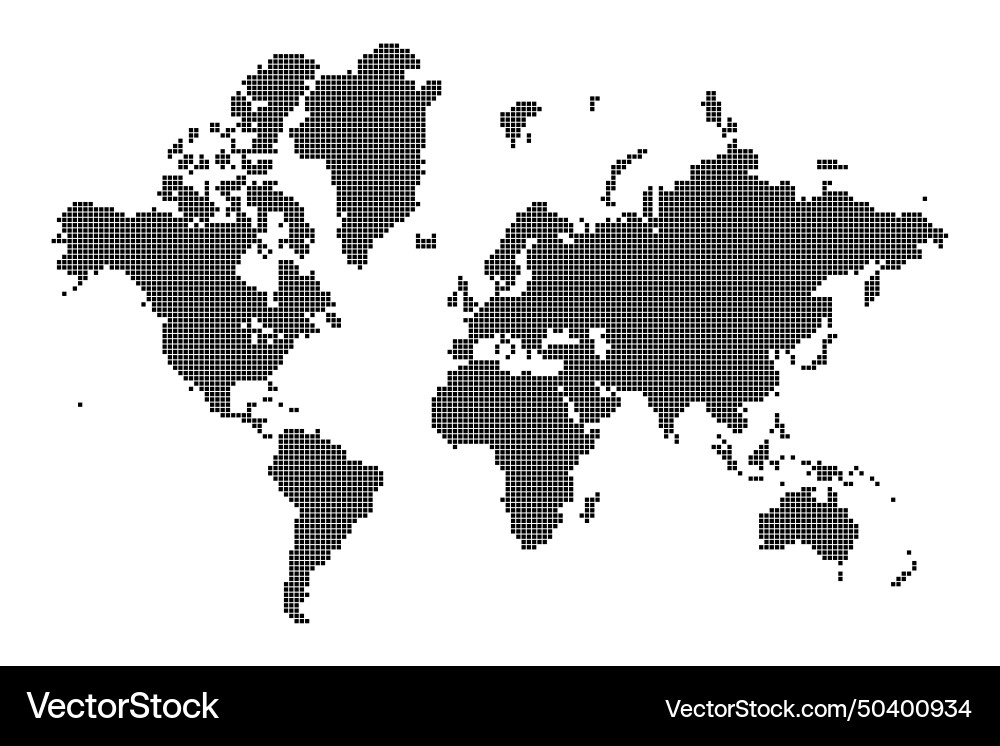 World map mosaic of squares Royalty Free Vector Image