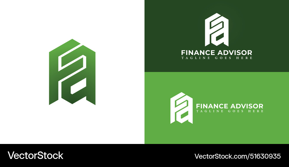 Abstract initial hexagon letters fa or af logo Vector Image