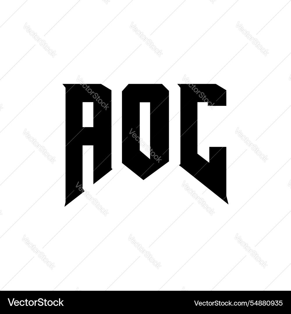 Aoc letter logo design for technology company Vector Image