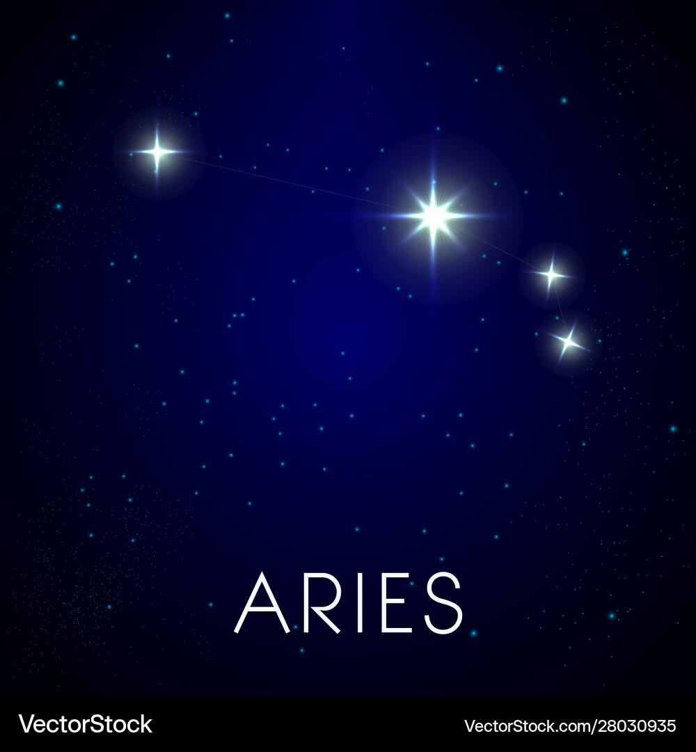 Aries Zodiac Constellation - Night Sky Royalty Free Vector