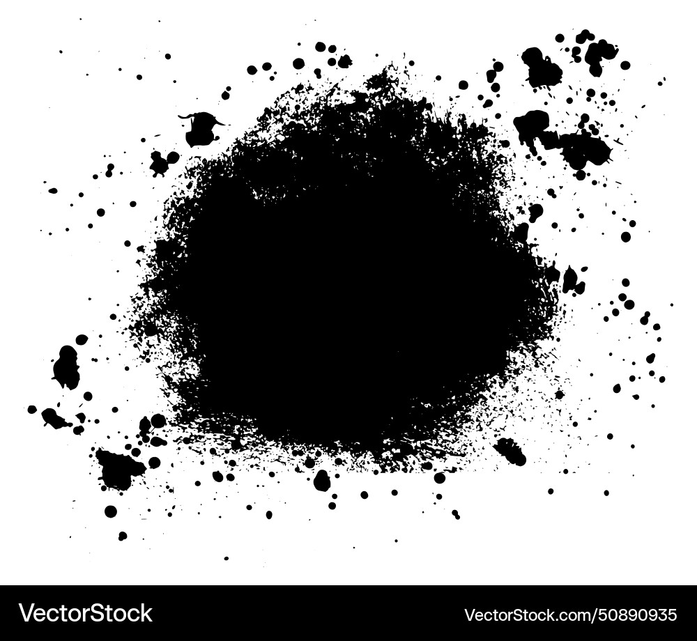Grunge frame with ink splash paint Royalty Free Vector Image