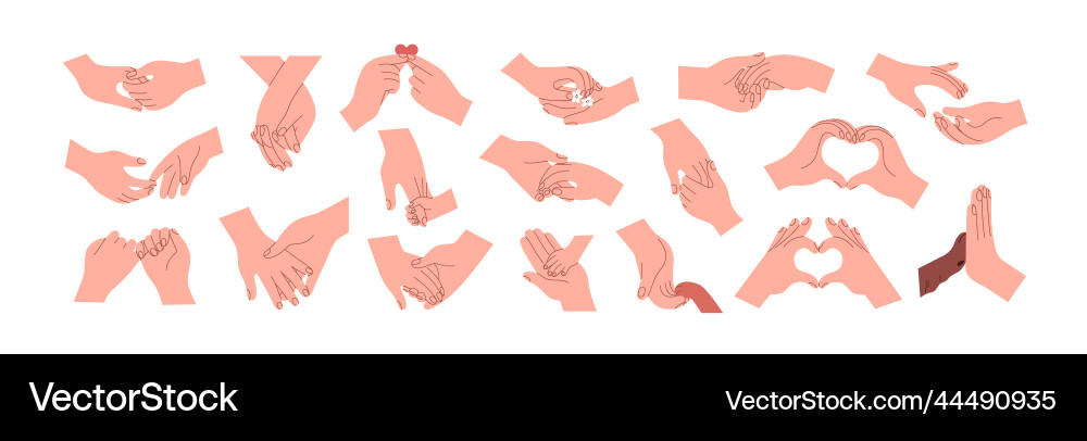 Hands Holding Together - Connection & Support Vector Image