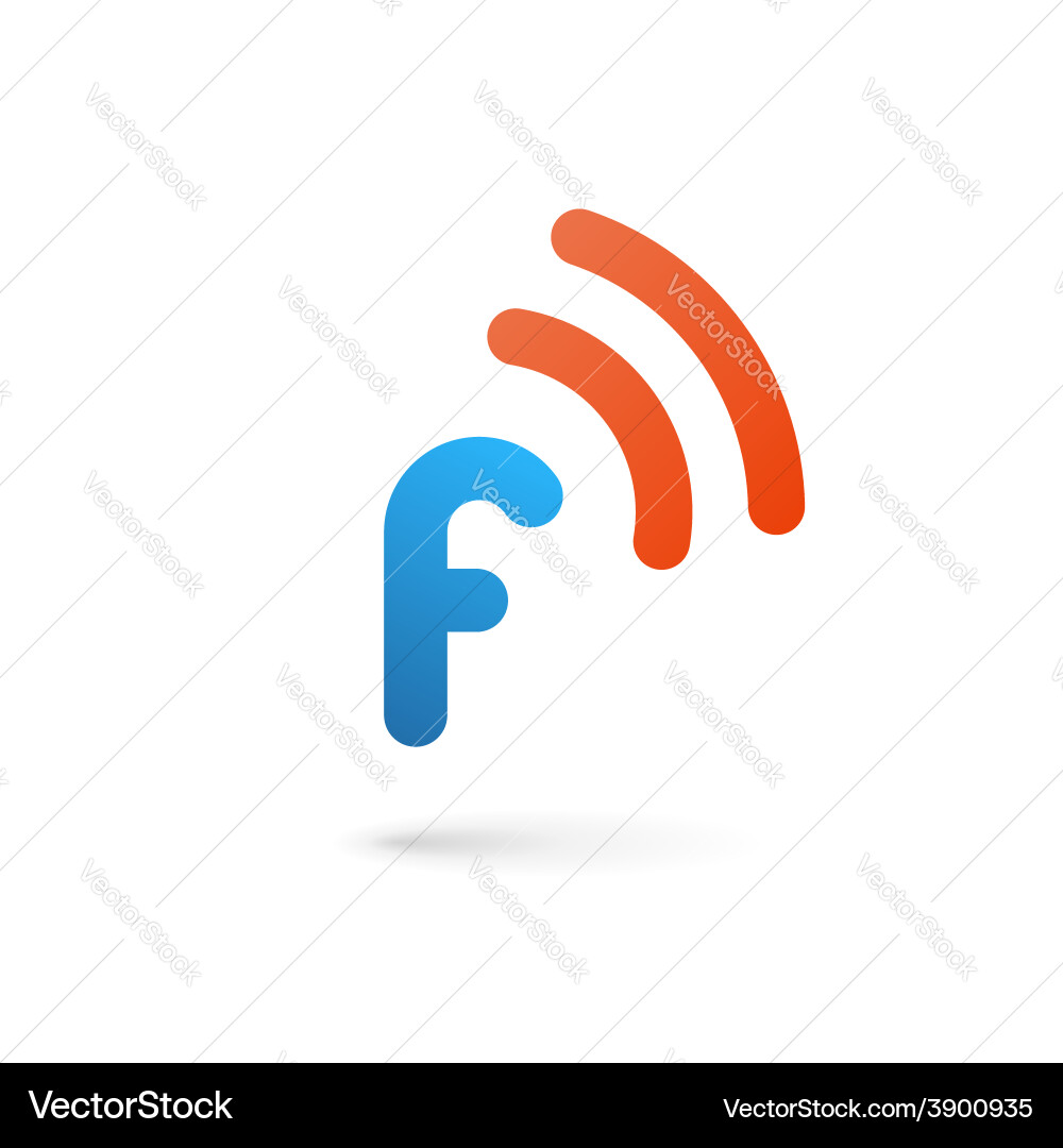 Letter f wireless logo icon design template Vector Image