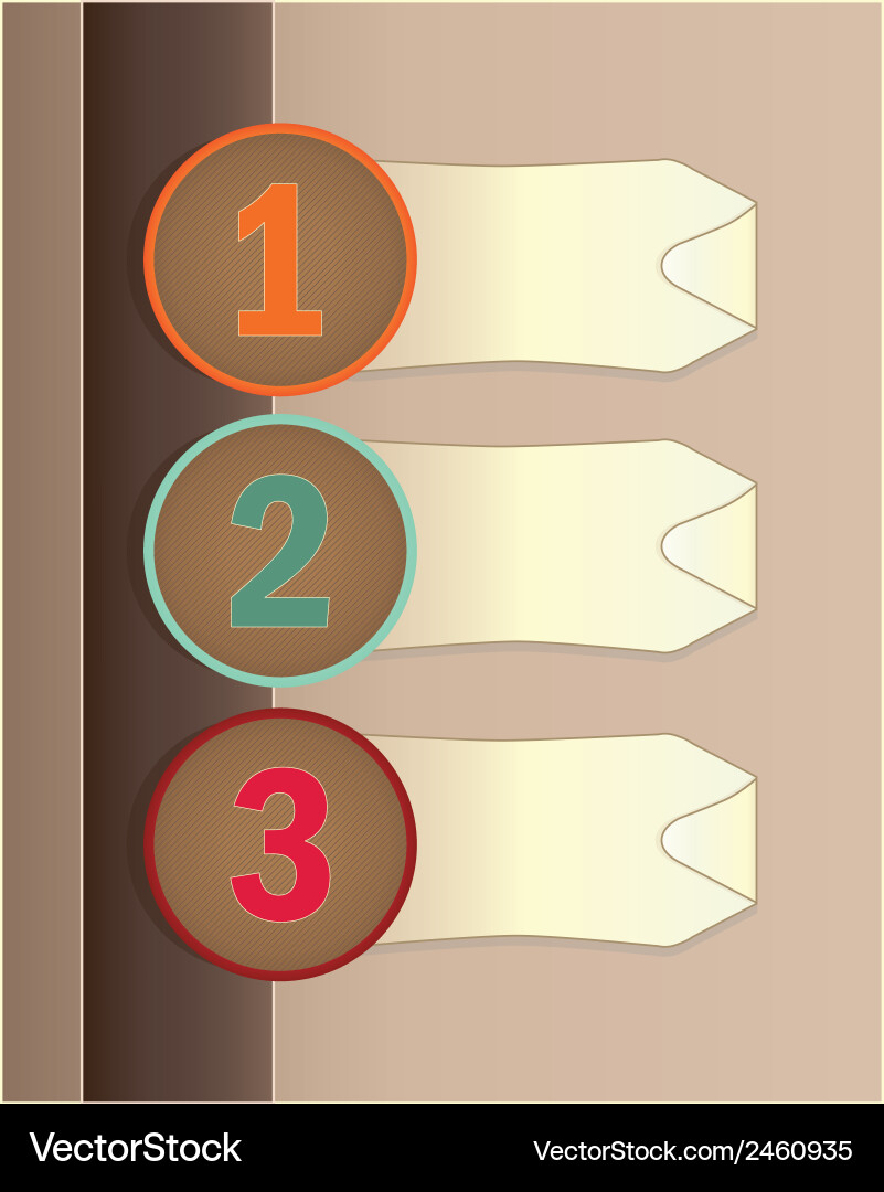 Little notes with numbers on vintage background Vector Image