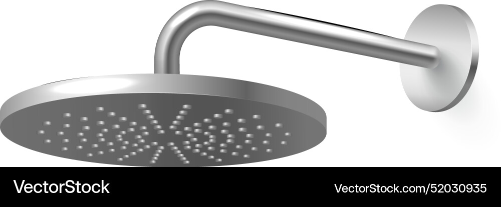 Modern chrome shower head with round sprayer Vector Image