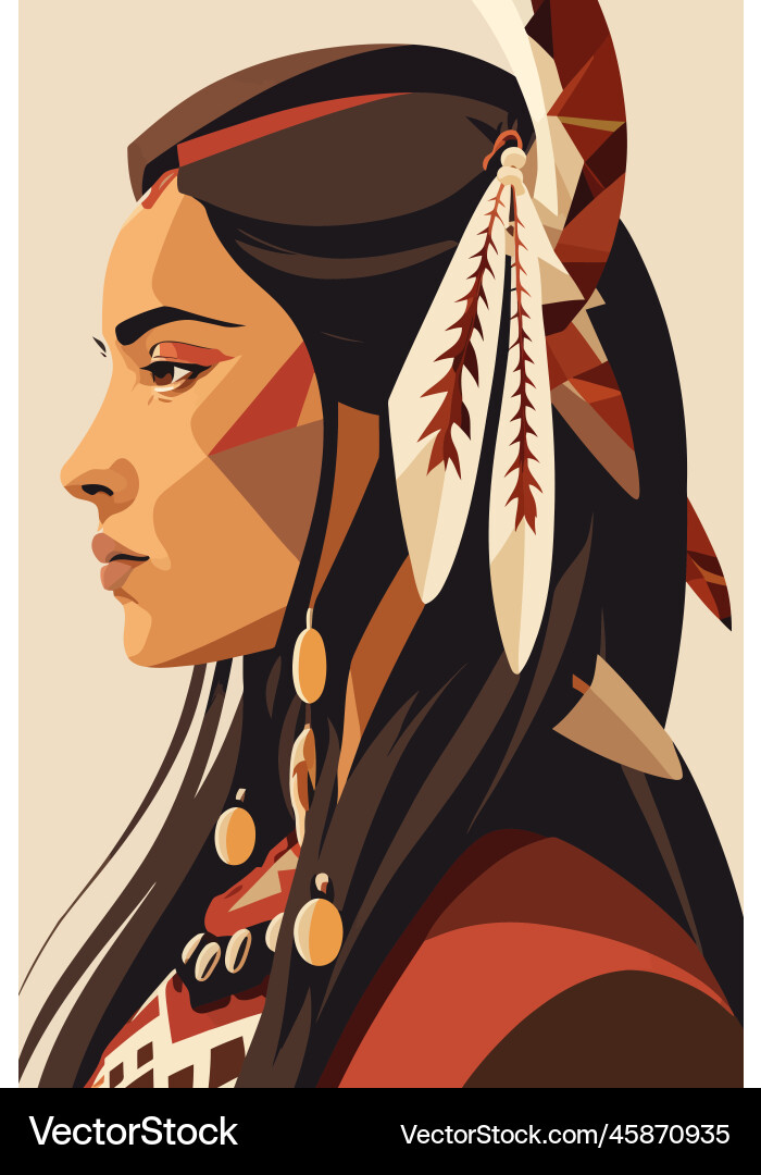 Native American Woman Drawing