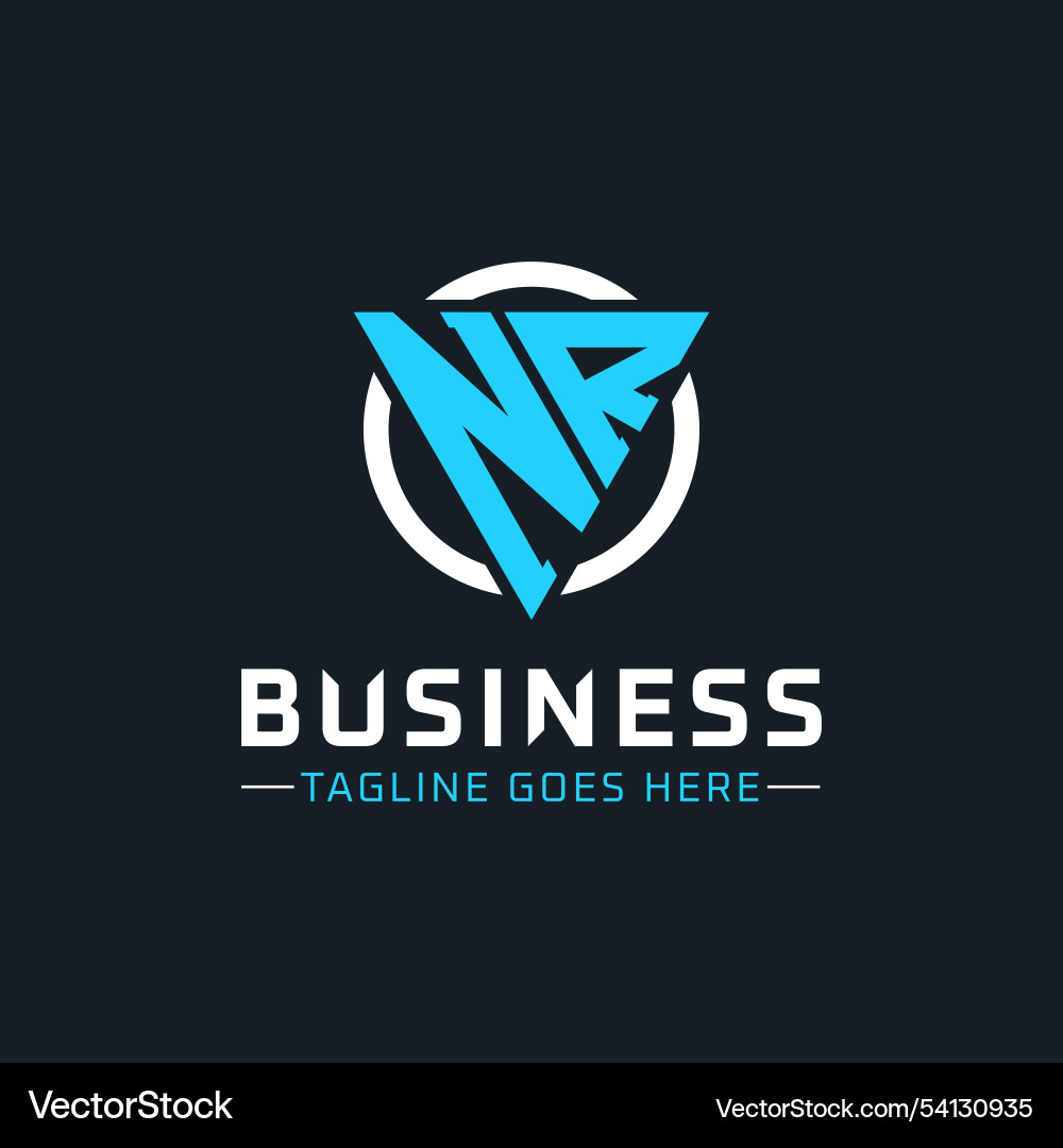 Nr monogram modern initials letter logo design Vector Image