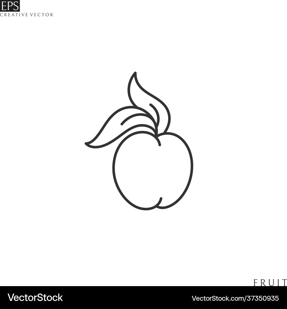 Peach outline style Royalty Free Vector Image - VectorStock