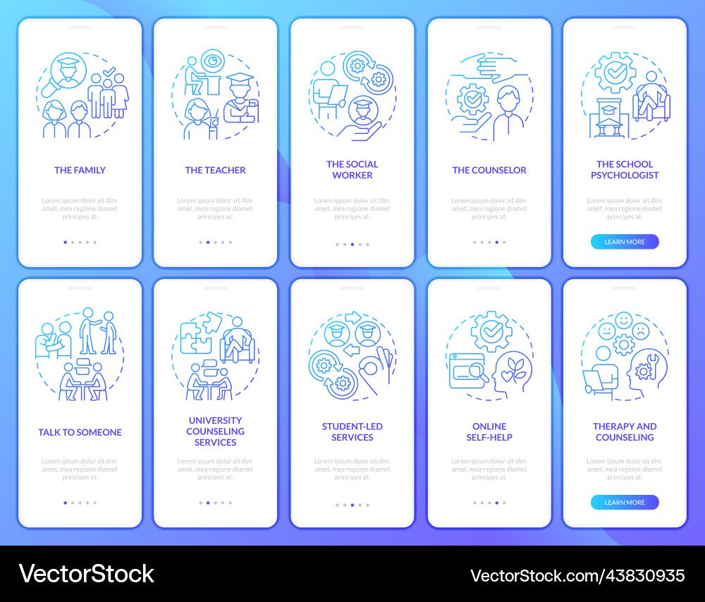 Protecting student mental health blue gradient Vector Image